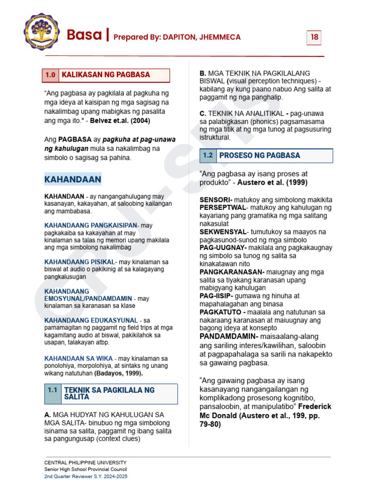 Basa Template | PDF