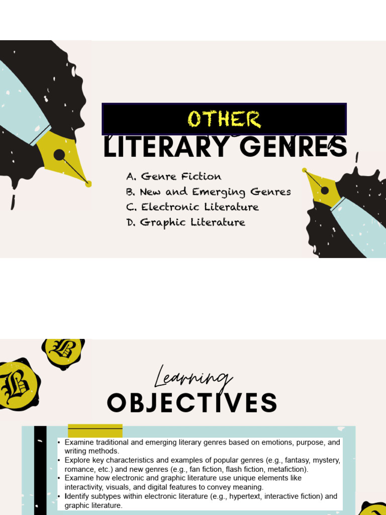 Unit 1. Lesson 4 Other Literary Genres | PDF | Genre | Mystery Fiction