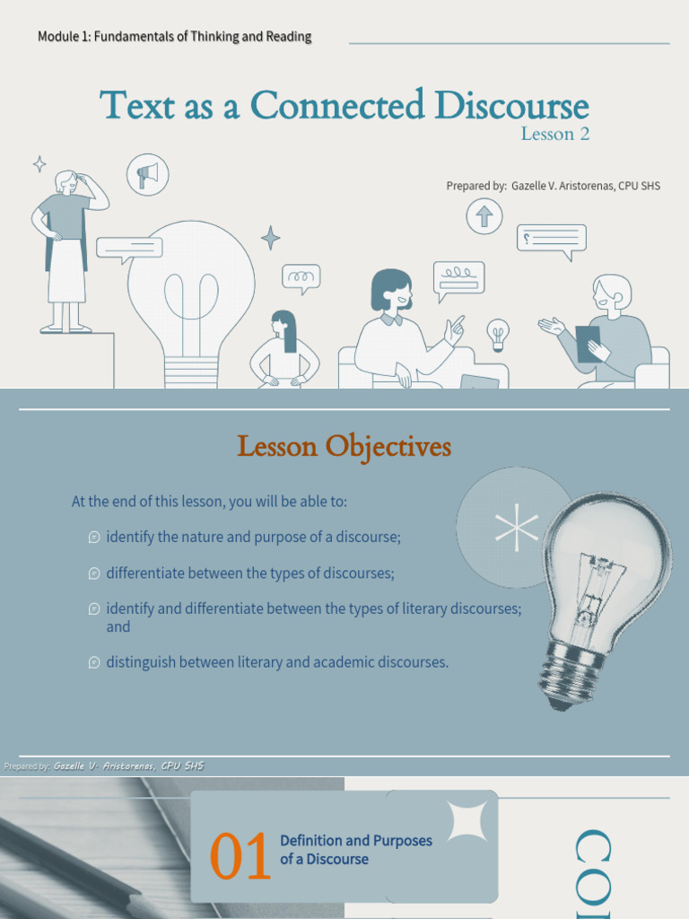 U1L2 - PPT - Text As A Connected Discourse | PDF | Narration | Discourse