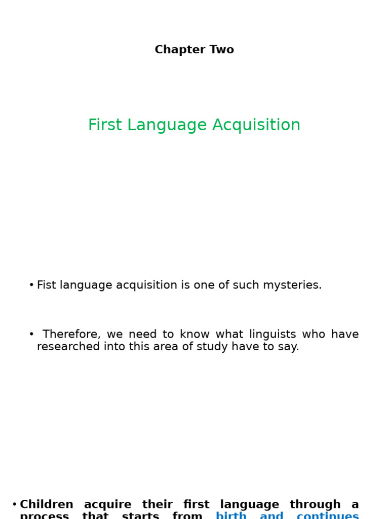 Understanding First Language Acquisition | PDF | Language Acquisition ...