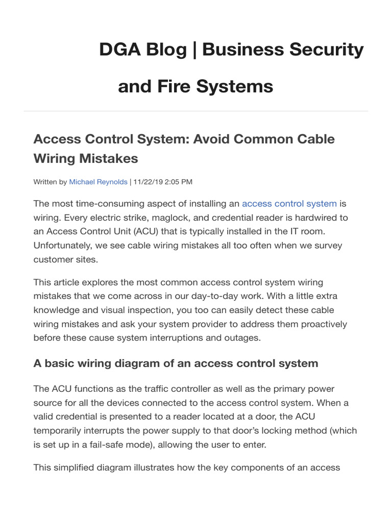 Common Access Control Wiring Errors | PDF | Access Control | Electrical ...