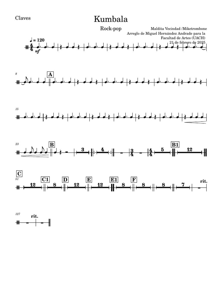 kumbala_Miketrombone_22feb25_partes-Claves | PDF