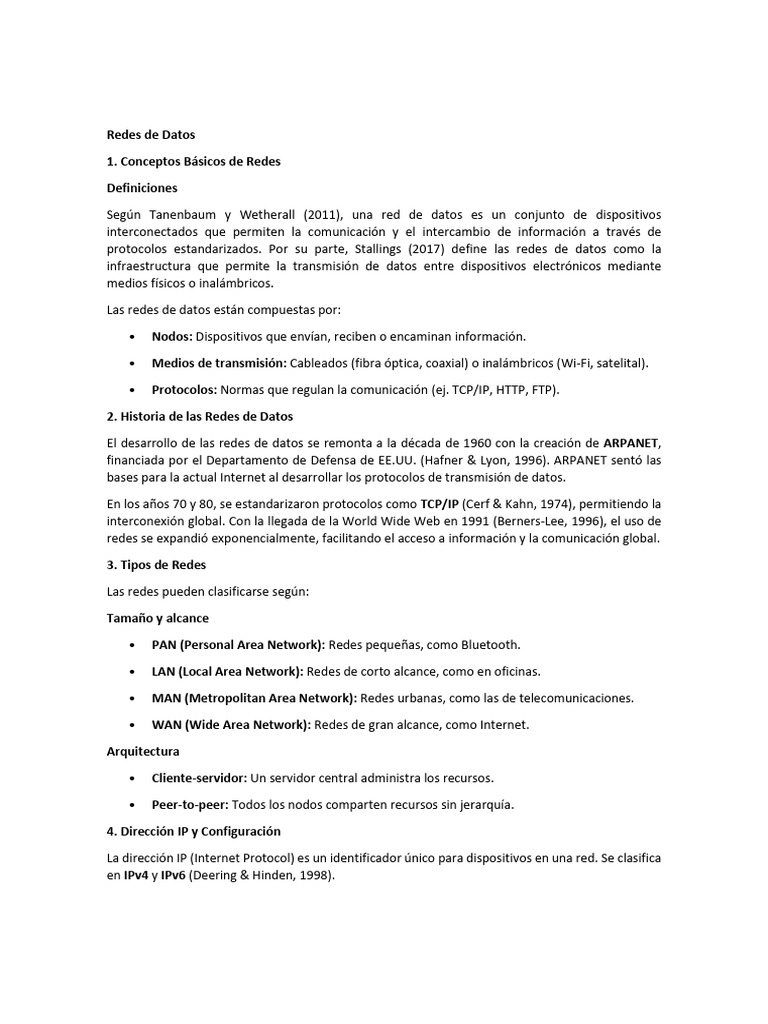 Material Redes de Datos Semana 1 | PDF | Red de computadoras | Dirección IP