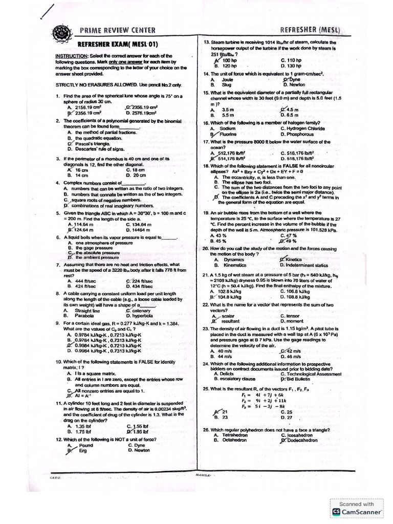 Refresher Exam 01 | PDF