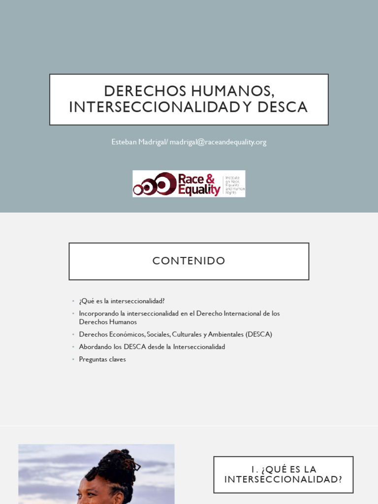 DDHH Inteseccionalidad y DESCA | PDF | Interseccionalidad | Derechos ...
