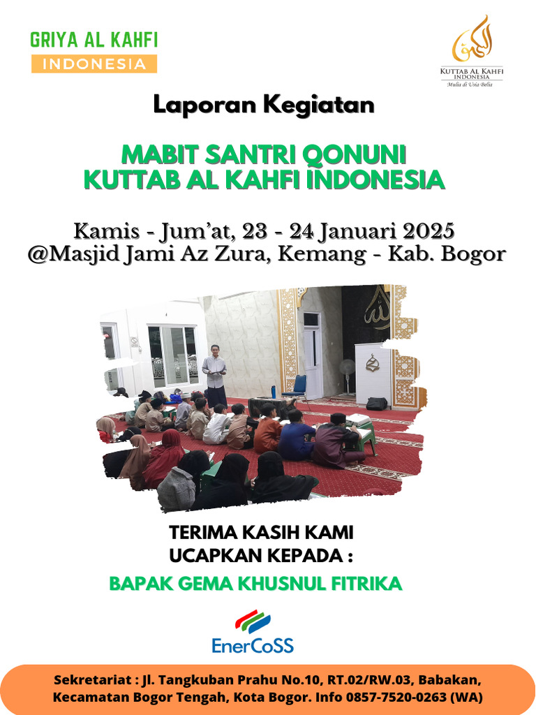 Laporan Kegiatan Mabit Santri Qonuni KAFI 2025_28012025 | PDF