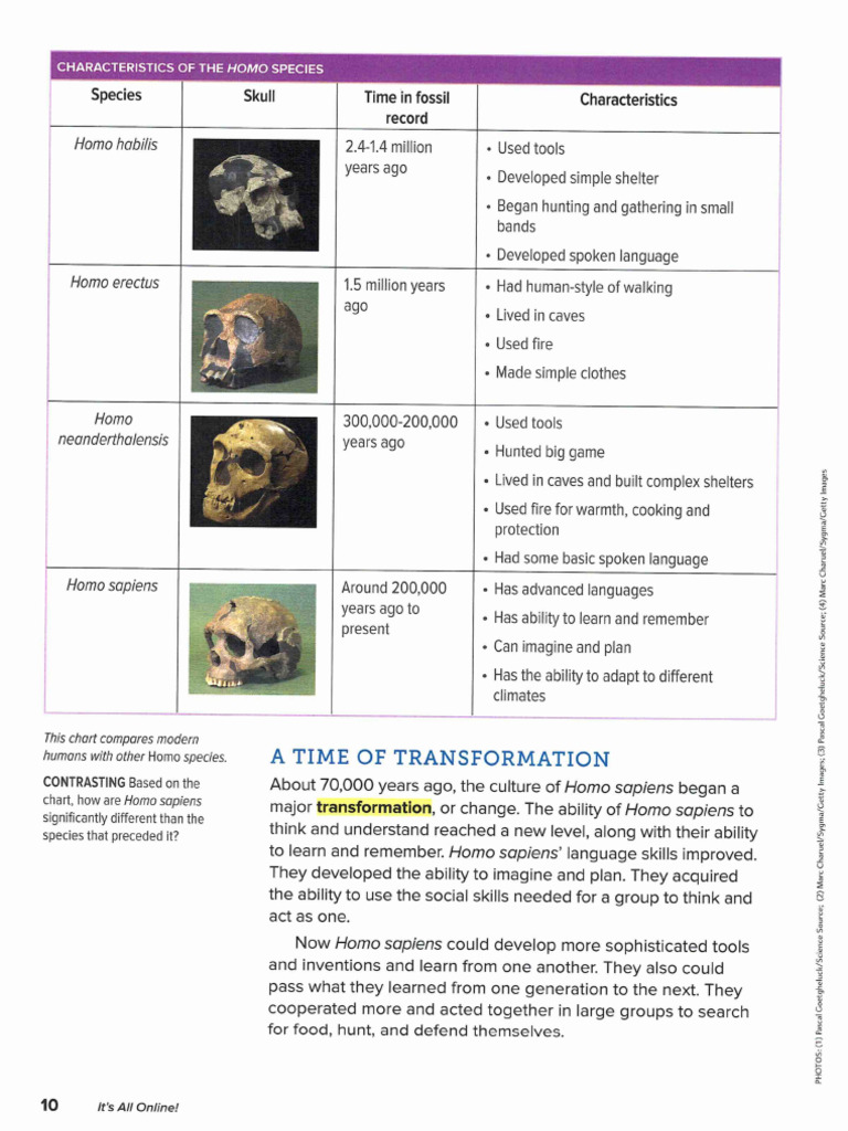 G6 L1 Reading Early Humans | PDF