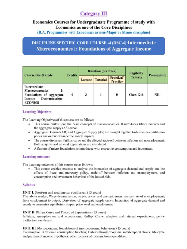 Intermediate Macroeconomics Course Overview | PDF | Economics ...