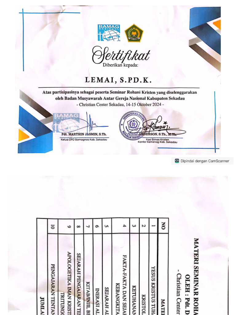Sertifikat Lemai | PDF