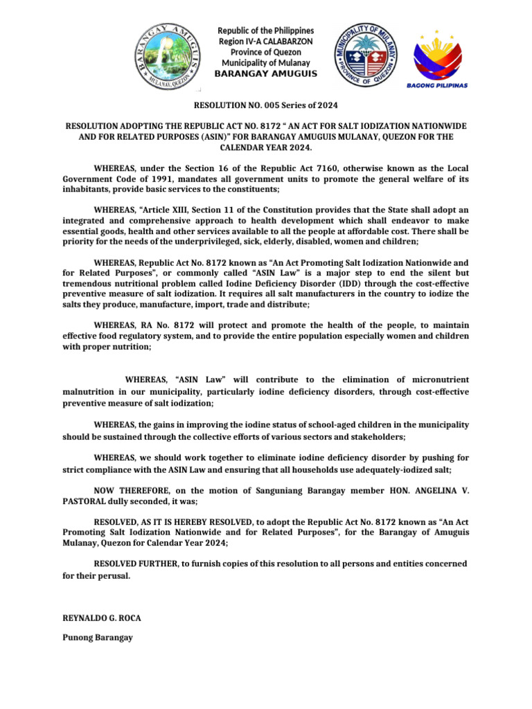 RA_8172 | PDF | Micronutrient