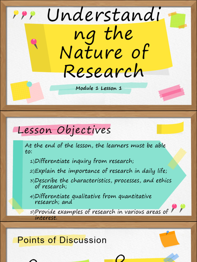 Lesson 1-Understanding The Nature of Research | PDF | Qualitative ...