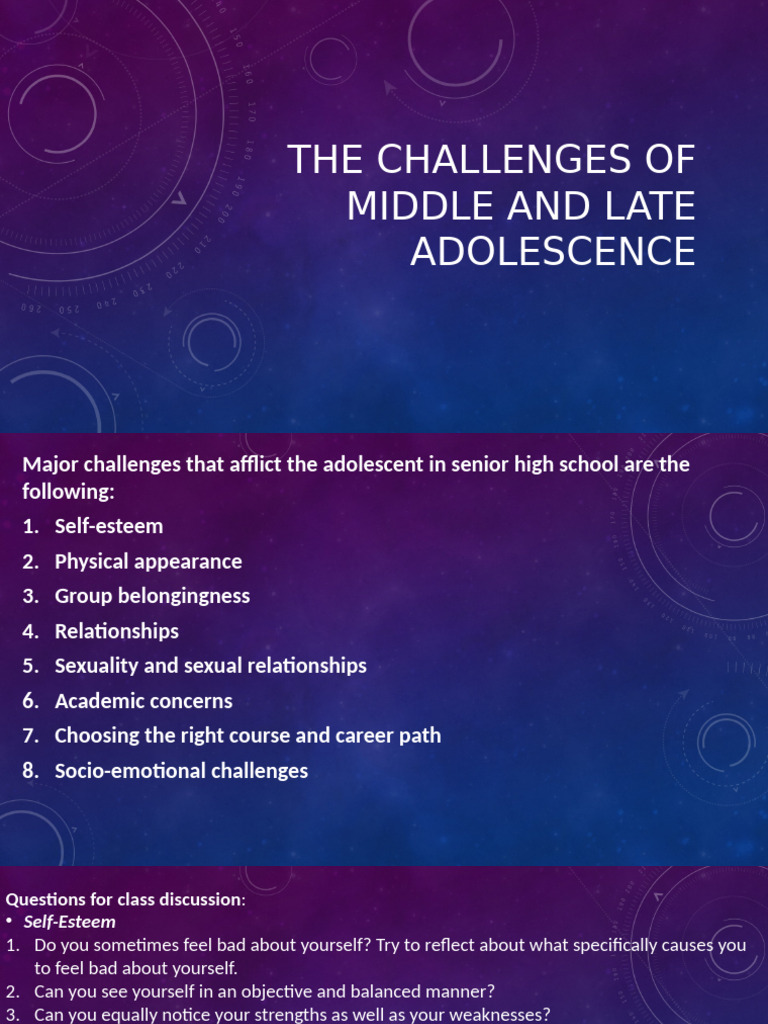Lesson 4 The Challenges of of Middle and Late | PDF | Psychology ...