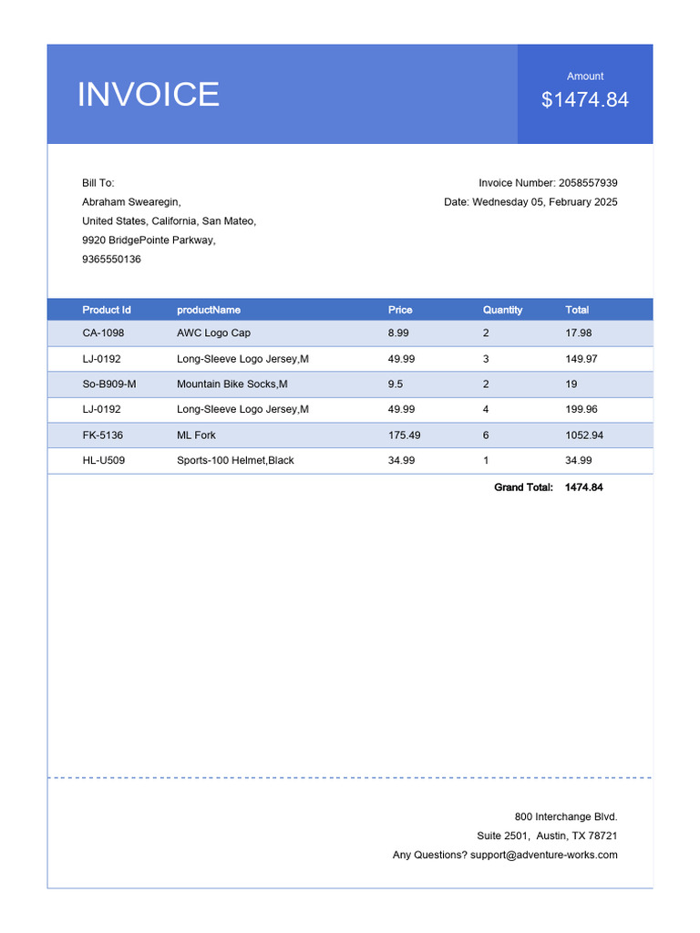 Invoice #2058557939 - $1474.84 Total | PDF