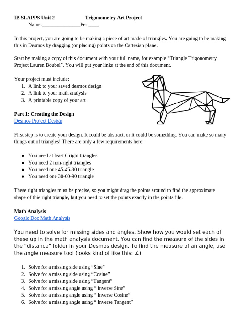 Henry Carpenter - Triangle Trigonometry Project | PDF | Trigonometric ...