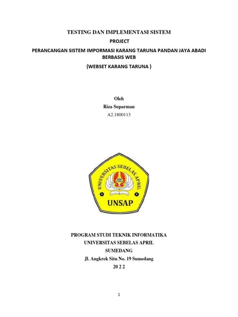Testing Dan Implementasi Sistem Project | PDF