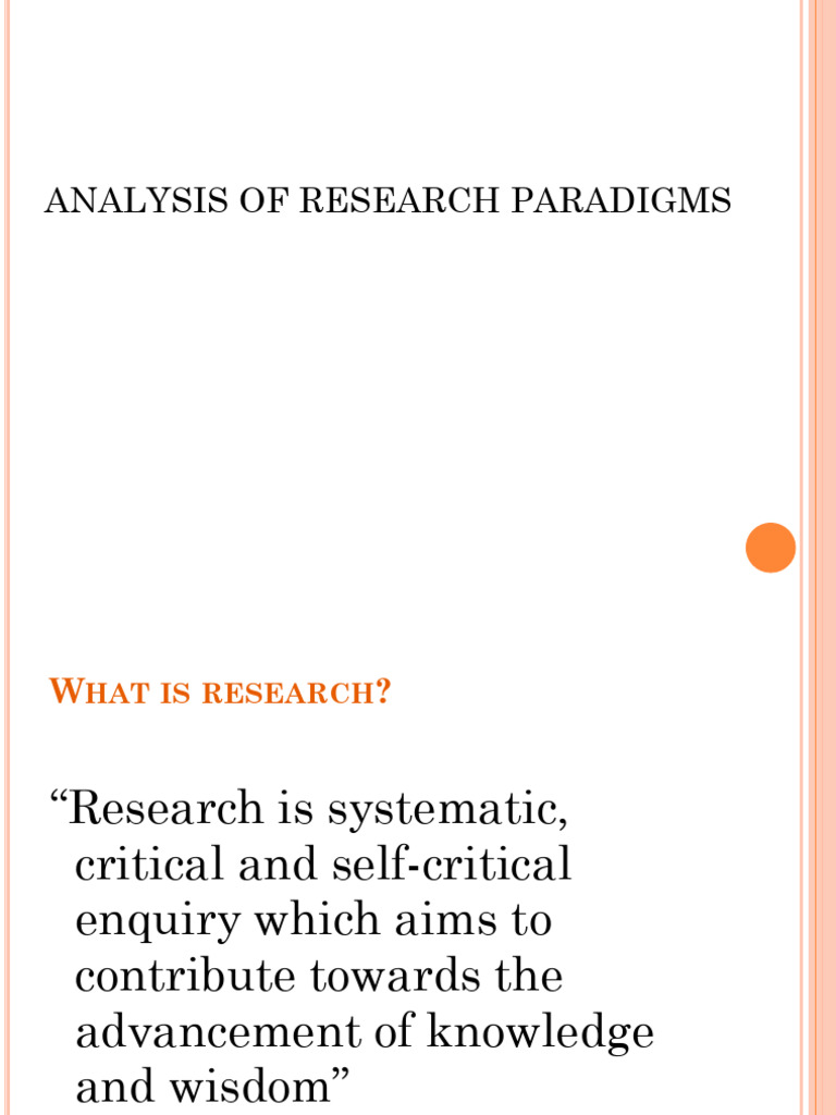 Analysis of Research Paradigms | PDF | Constructivism (Philosophy Of ...