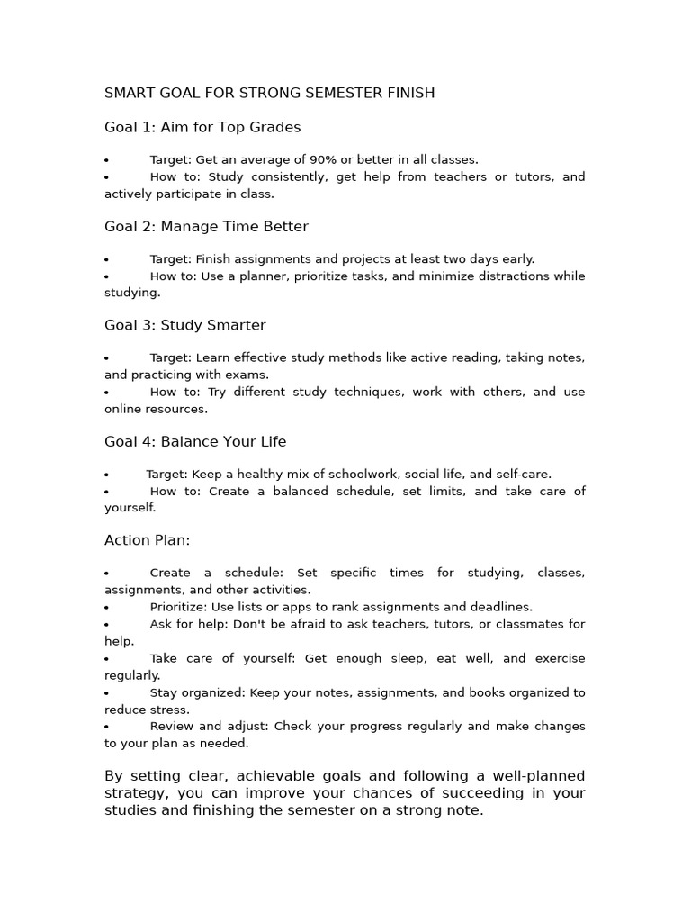 Smart Goal For | PDF