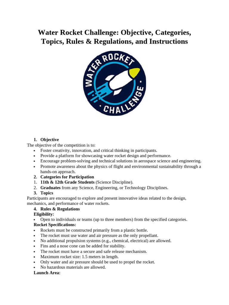 Water Rocket challenge | PDF | Rocket | Engineering