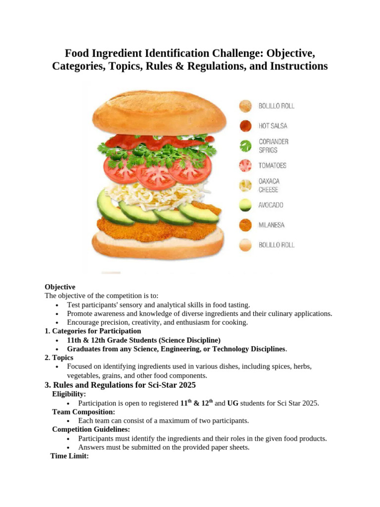 Food Ingredient Identification Challenge | PDF | Foods