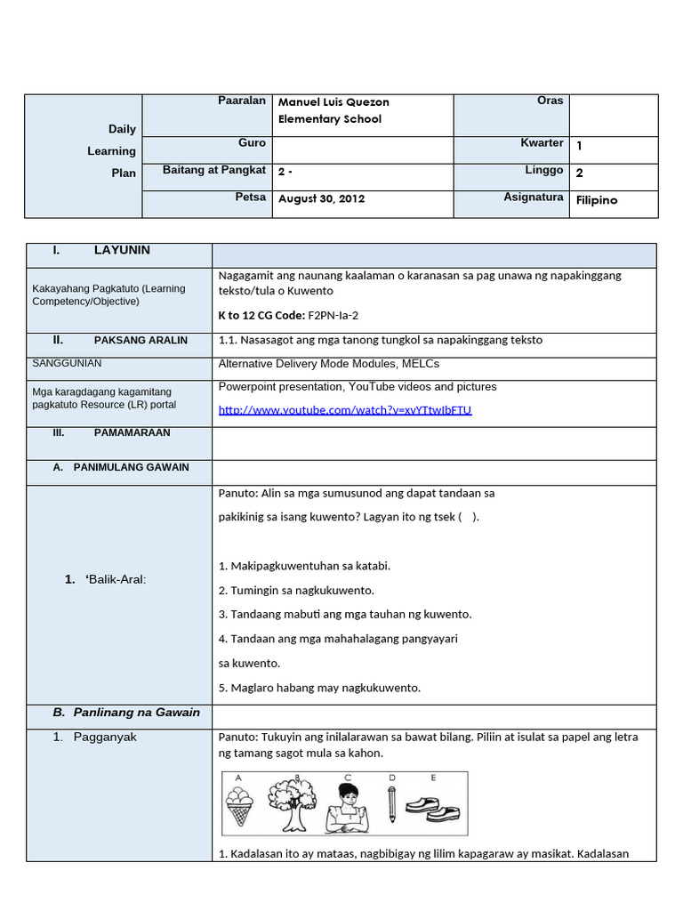 Fil-Q1-Wk2-Dlp-Aug - 30-Tues. | PDF