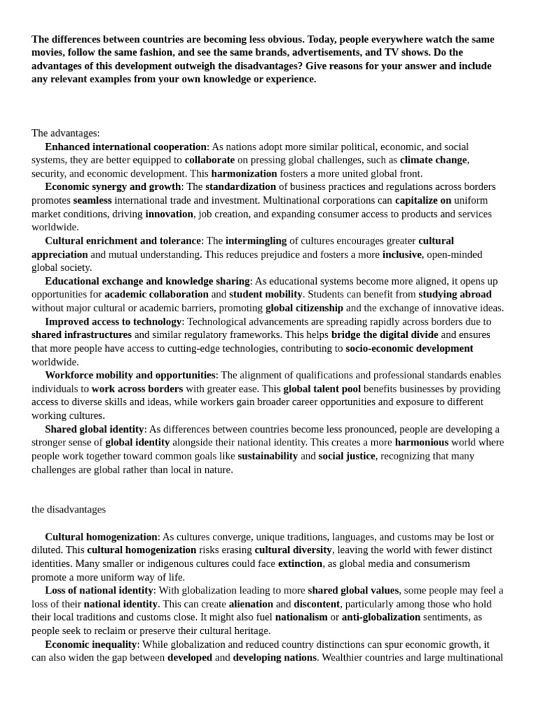 Globalization: Pros and Cons Analysis | PDF | Globalization ...