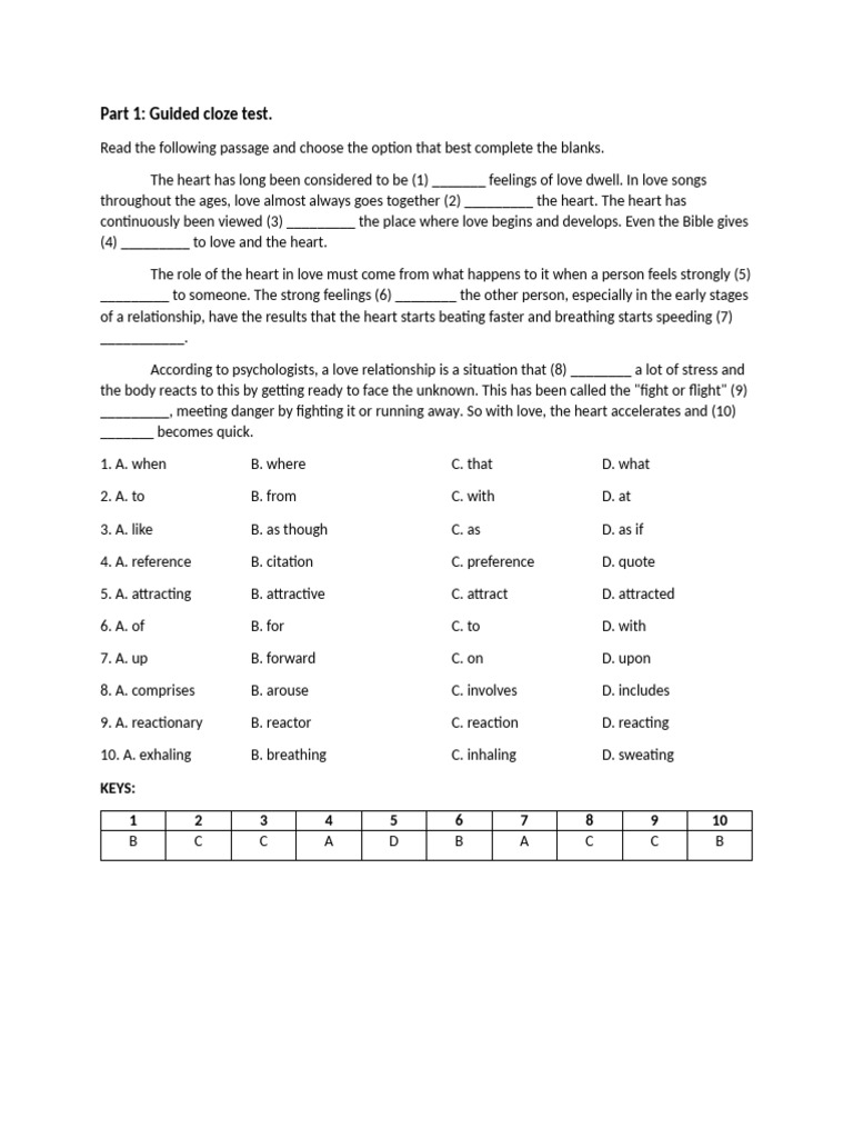 READING (Guided Cloze Test) | PDF