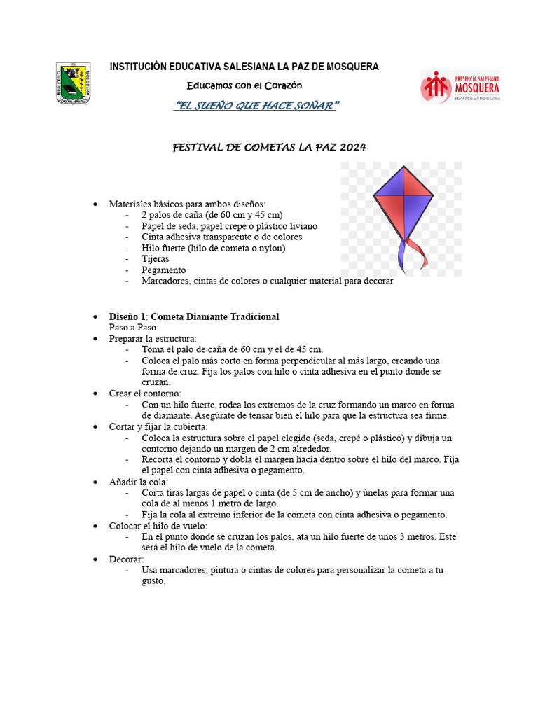 Instructivo Cometas. | PDF | Cometa | Adhesivo