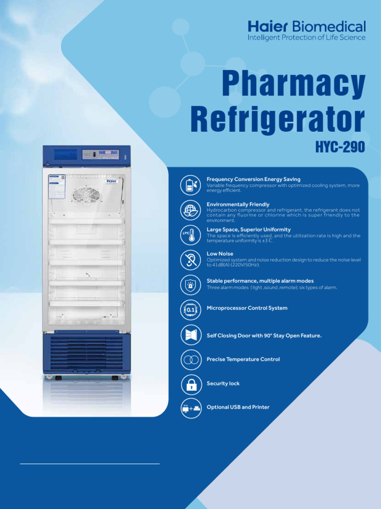 Catalogue For HYC-290 Reagent Storage Refrigerator | PDF | Refrigerator | Electrical Engineering