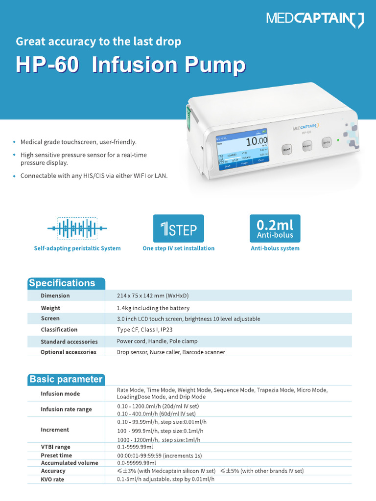 Catalogue For HP60 Infusion Pump | PDF