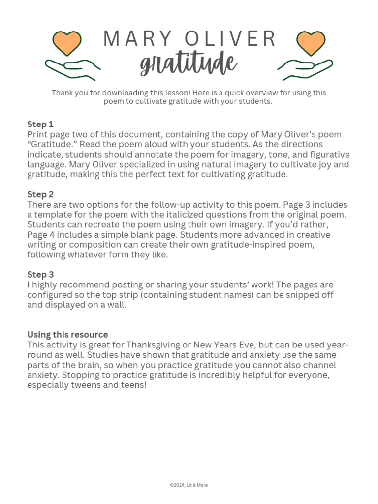 Gratitude: Mary Oliver | PDF