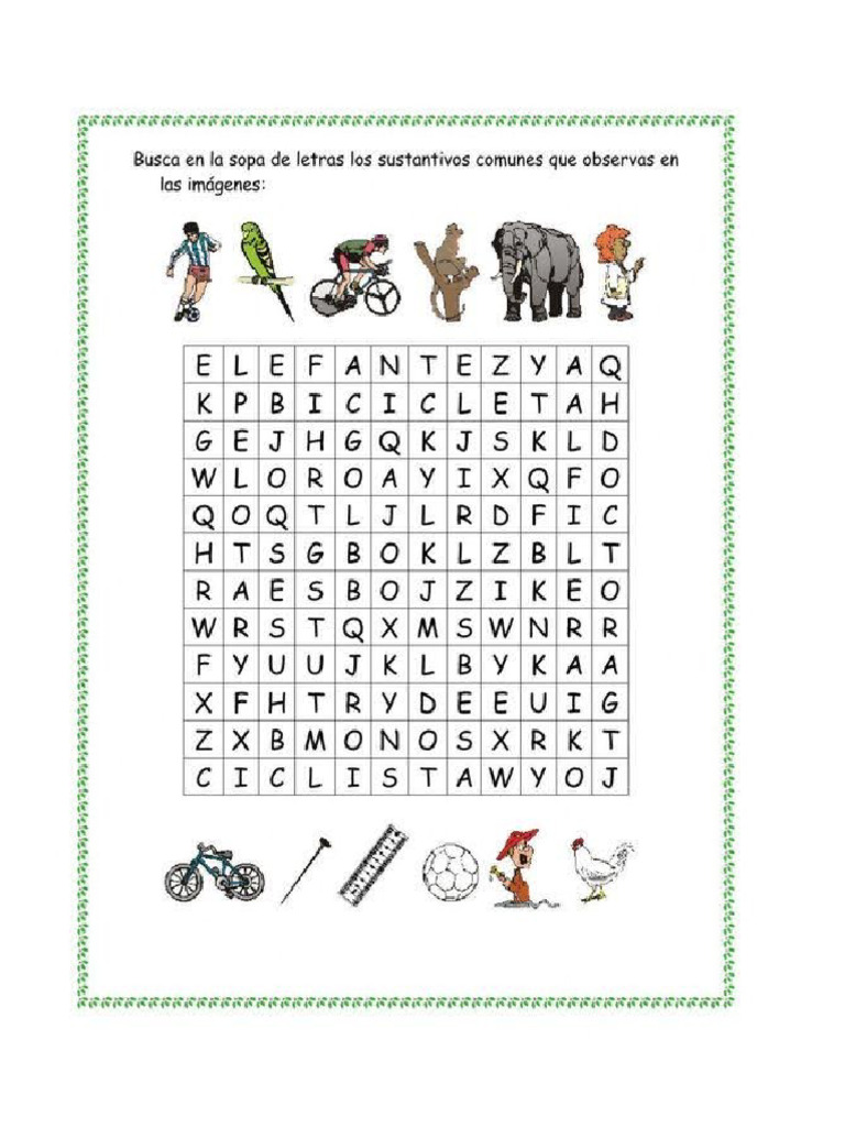 Sopa de Letras Sustantivos | PDF