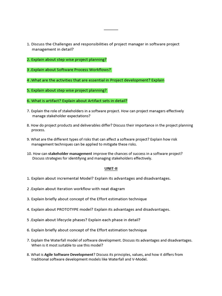 SPM Question Bank (1) | PDF | Software Development Process | Project Management
