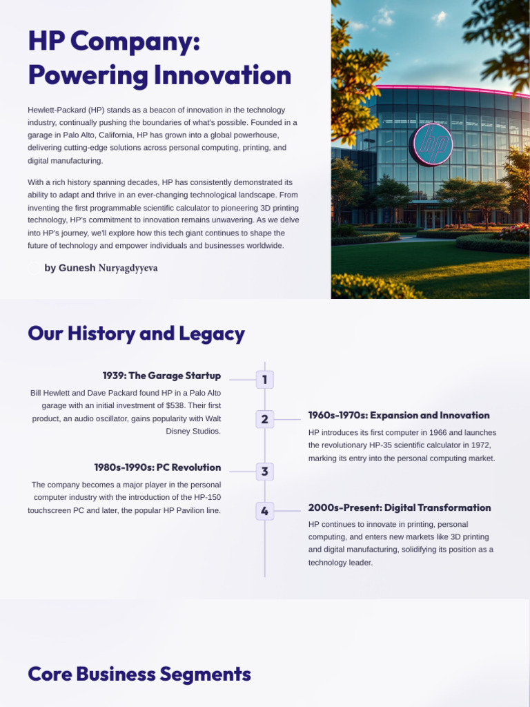 HP: Innovating Technology and Sustainability | PDF | Hewlett Packard ...