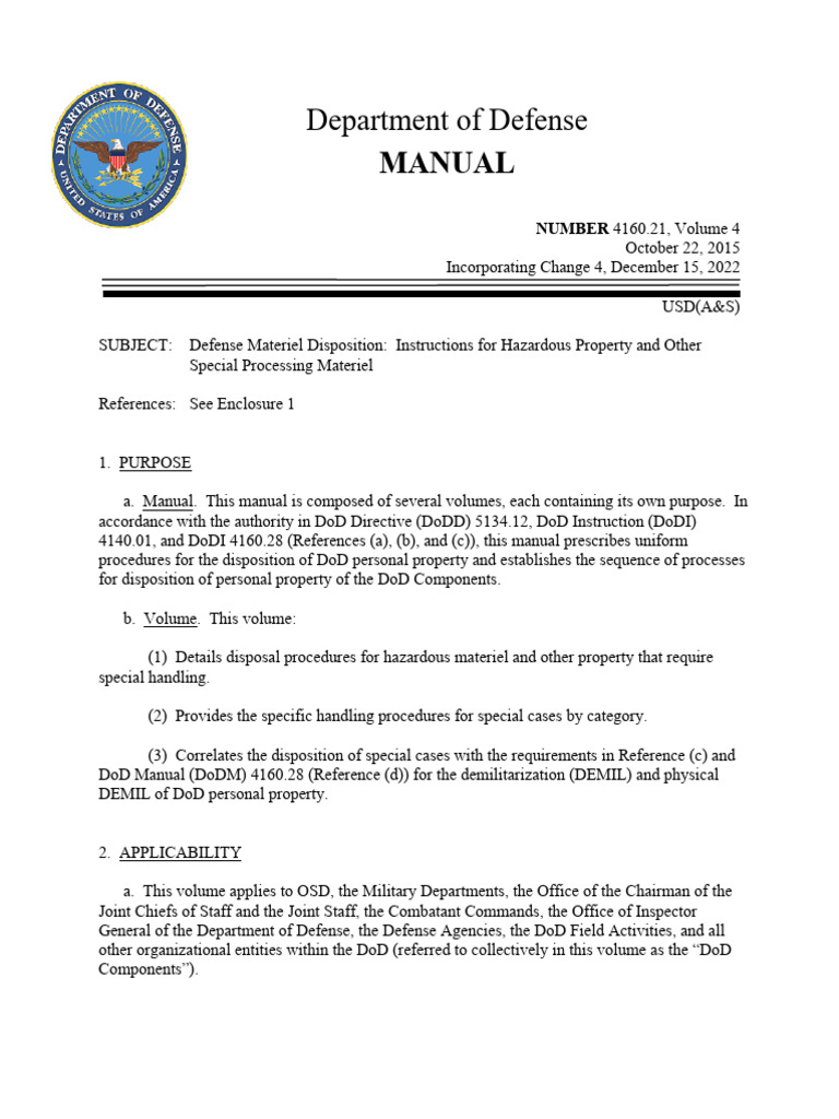 DoD Hazardous Property Disposal Guide | PDF | United States Department ...