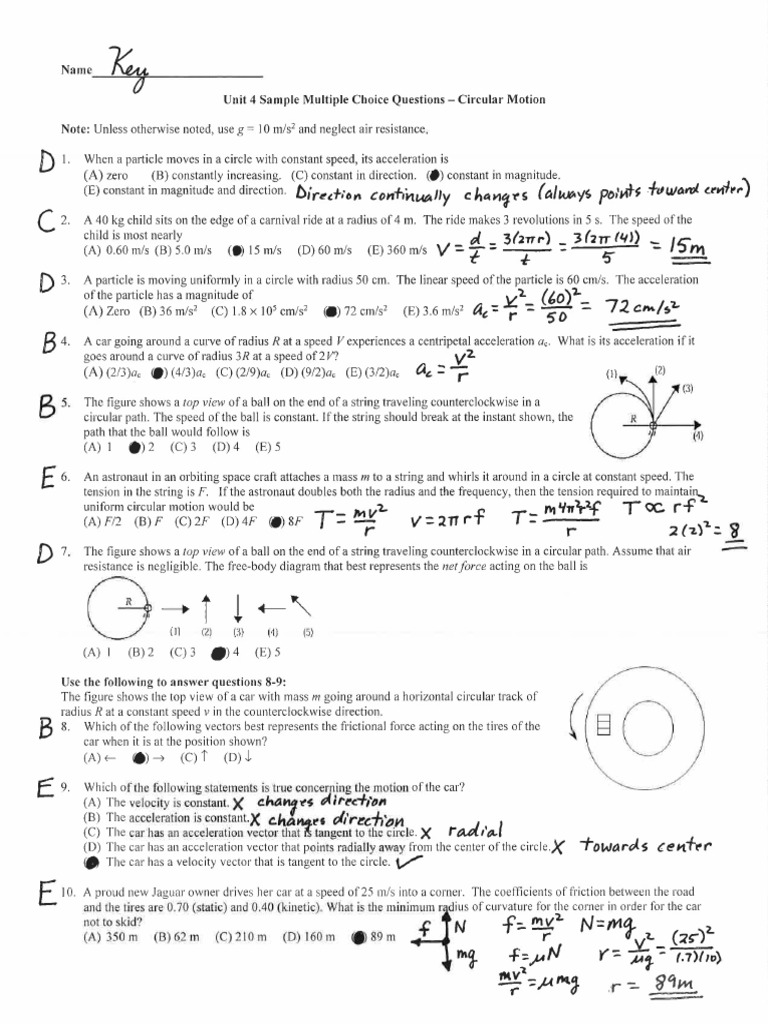 Sample MC Solutions - Unit 4 | PDF