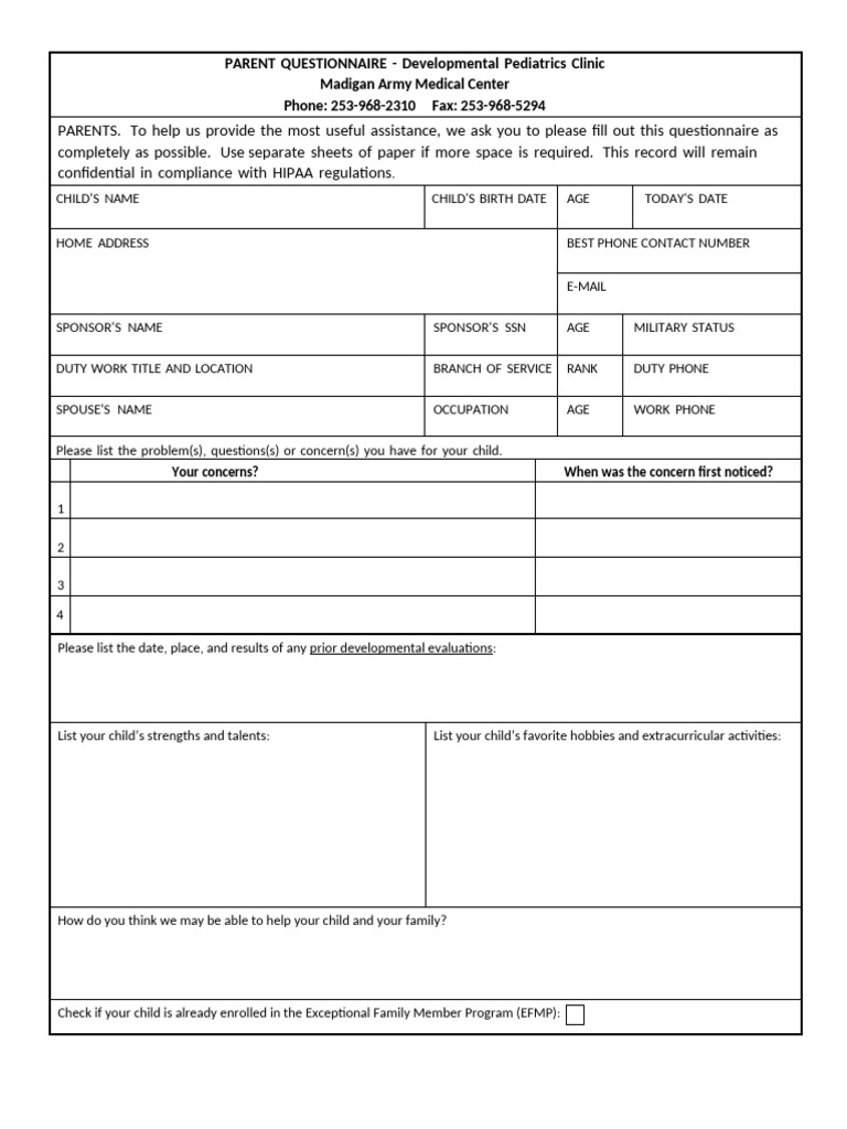 (09-11-2024) New Medical History Questionnaire | PDF | Pregnancy ...
