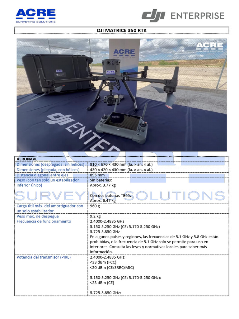 Ficha Tecnica Matrice-350-Rtk Acre | PDF | Informática