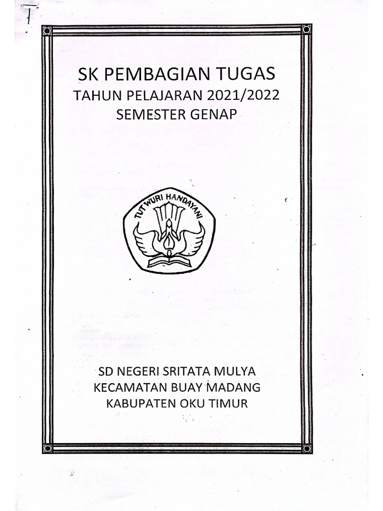 SK PEMBAGIAN TUGAS NURHAYATI 21_22 genap | PDF