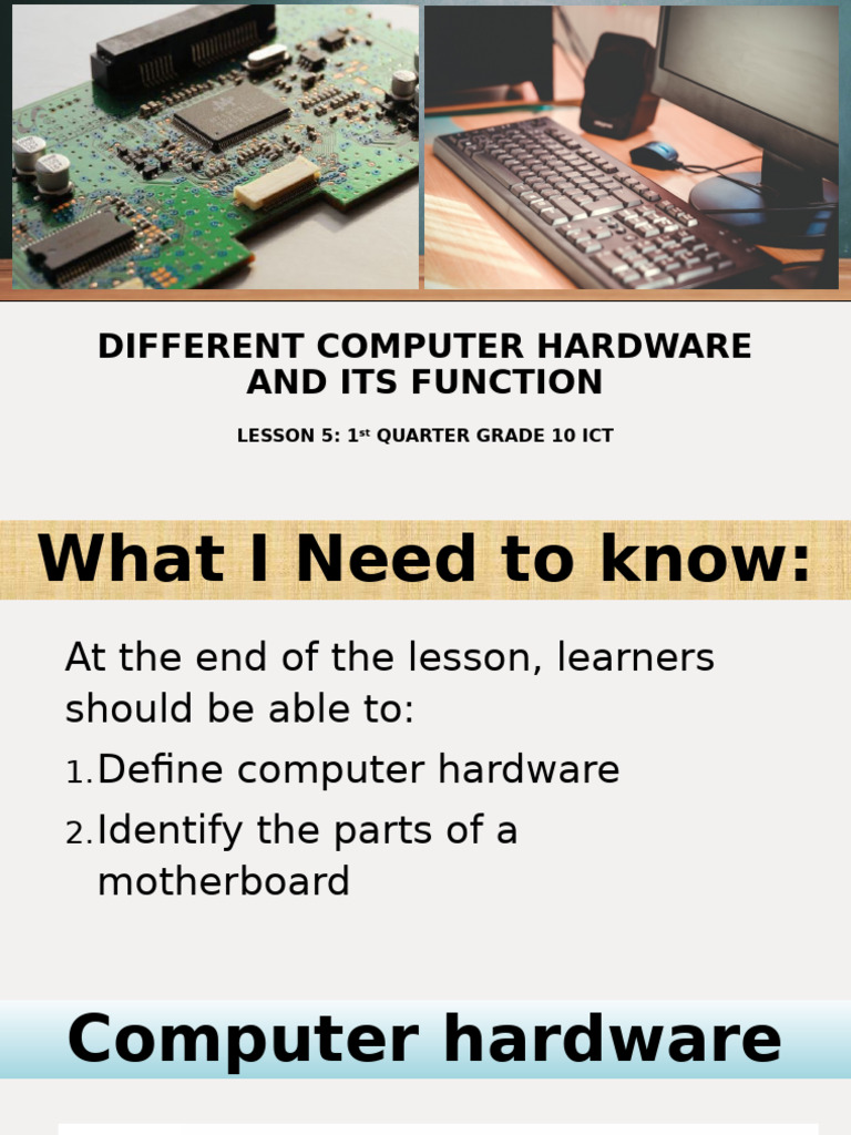 Different Computer Hardware and Its Function | PDF