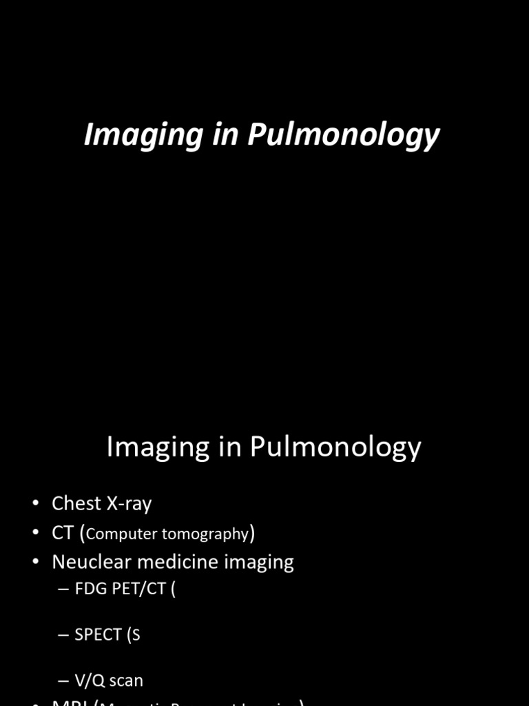Imaging in Pulmonology 3 | PDF | Medical Imaging | Ct Scan