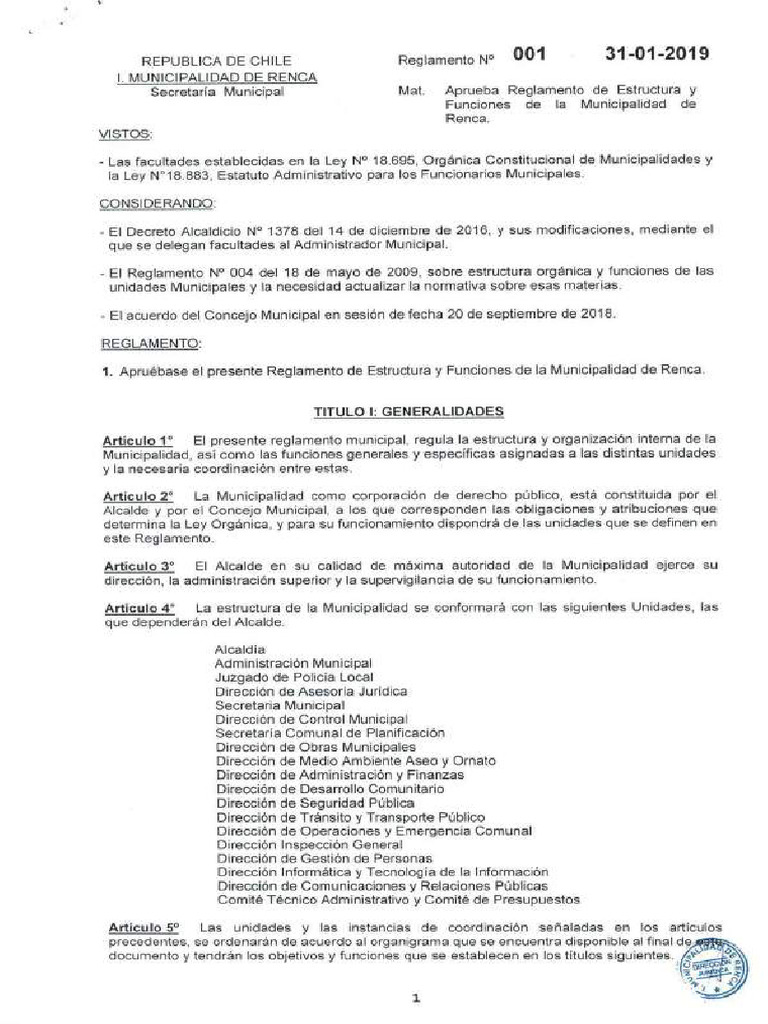 REGLAMENTO 001 31 01 2019 1 - Compressed 1 - Compressed 1 - Compressed | PDF