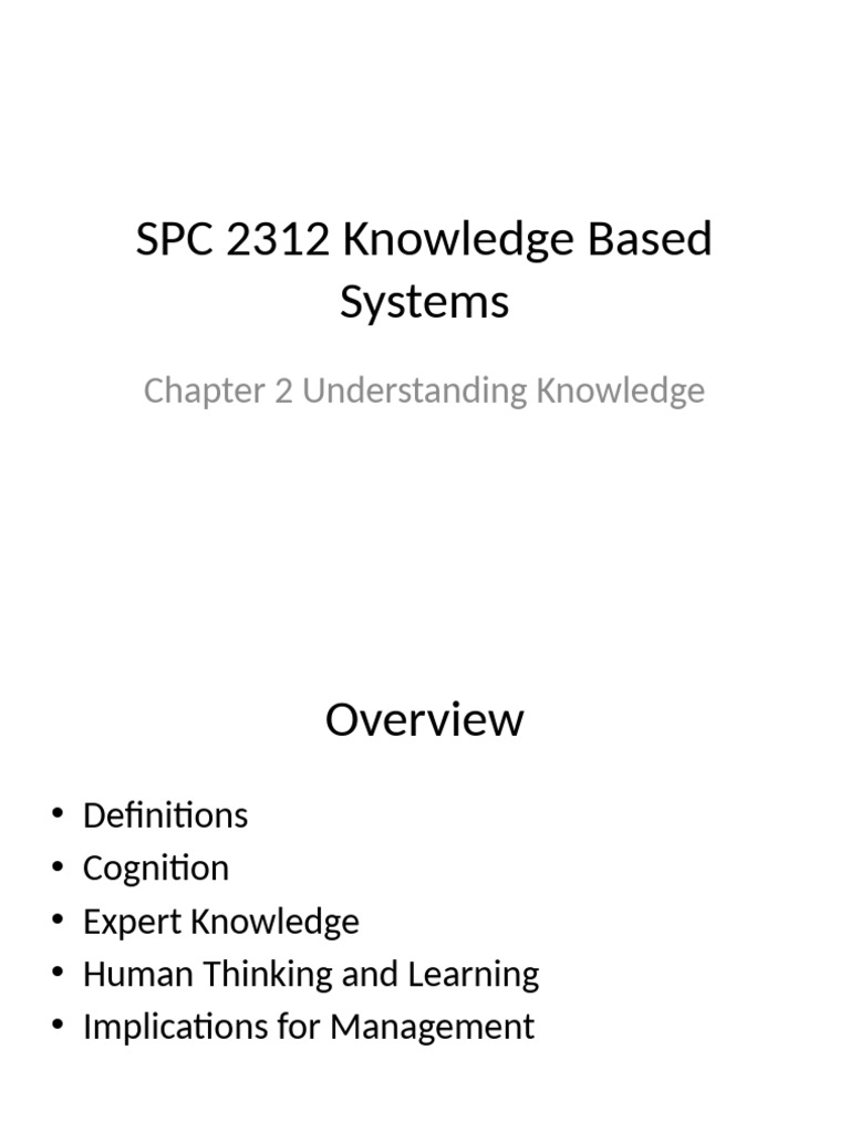Chapter 2 Understanding Knowledge | PDF | Knowledge | Data