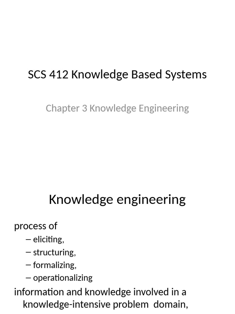 Chapter 3 Knowledge Engineering | PDF | Knowledge Representation And Reasoning | Knowledge