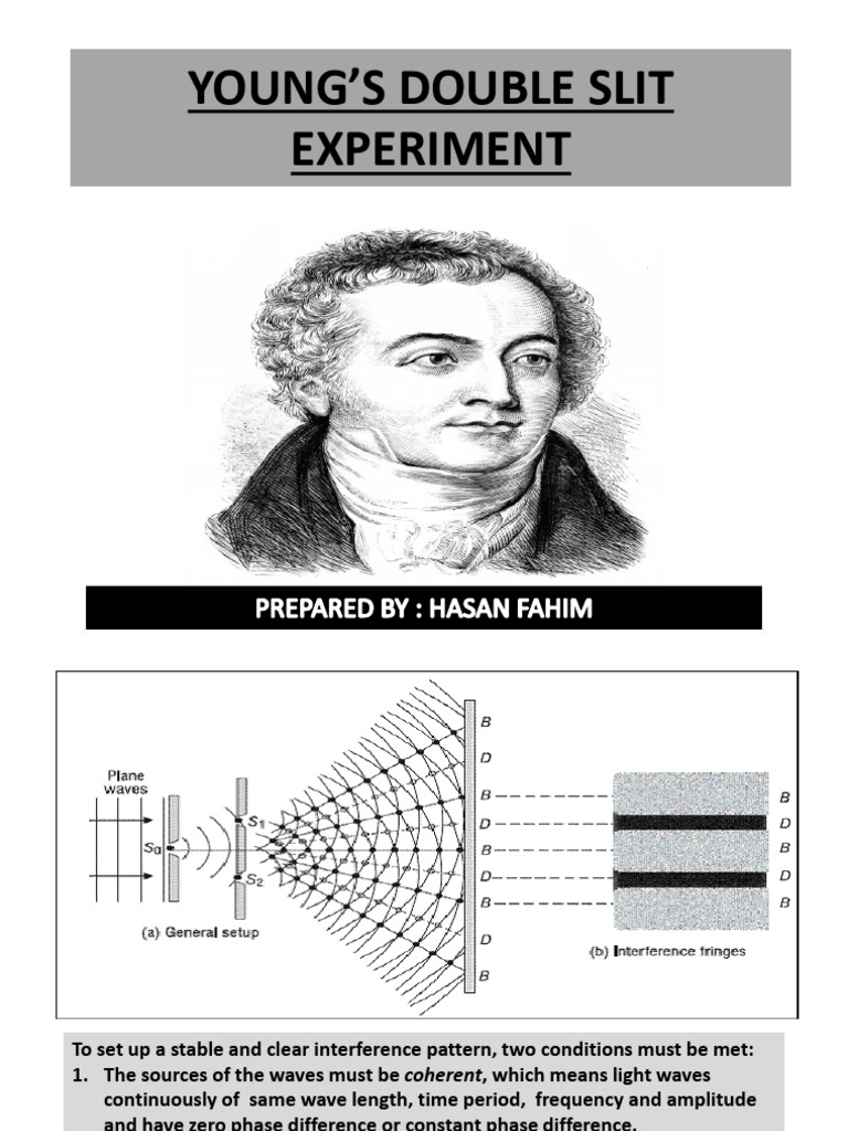 YOUNG’S DOUBLE SLIT EXPERIMENT | PDF | Diffraction | Wavelength