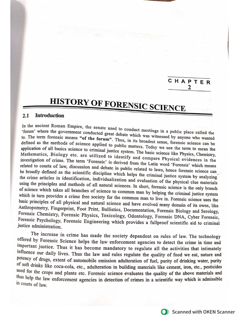 CHAPTER 2(History Of Forensic Science) | PDF