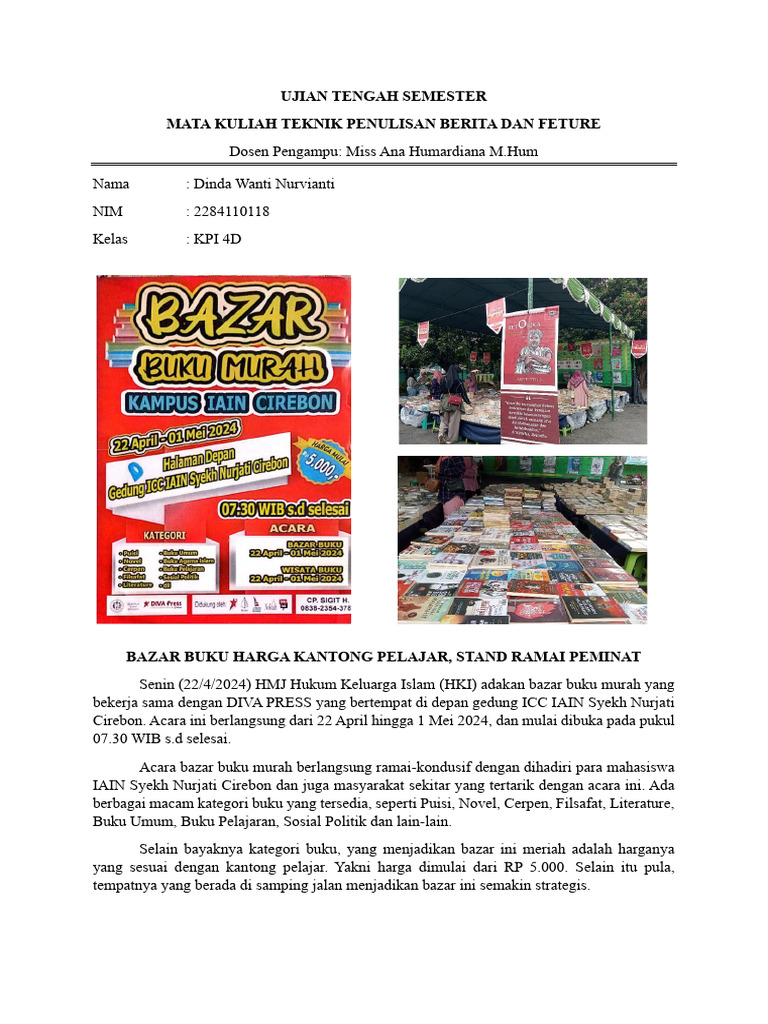Contoh Penulisan Berita Dan Feature | PDF
