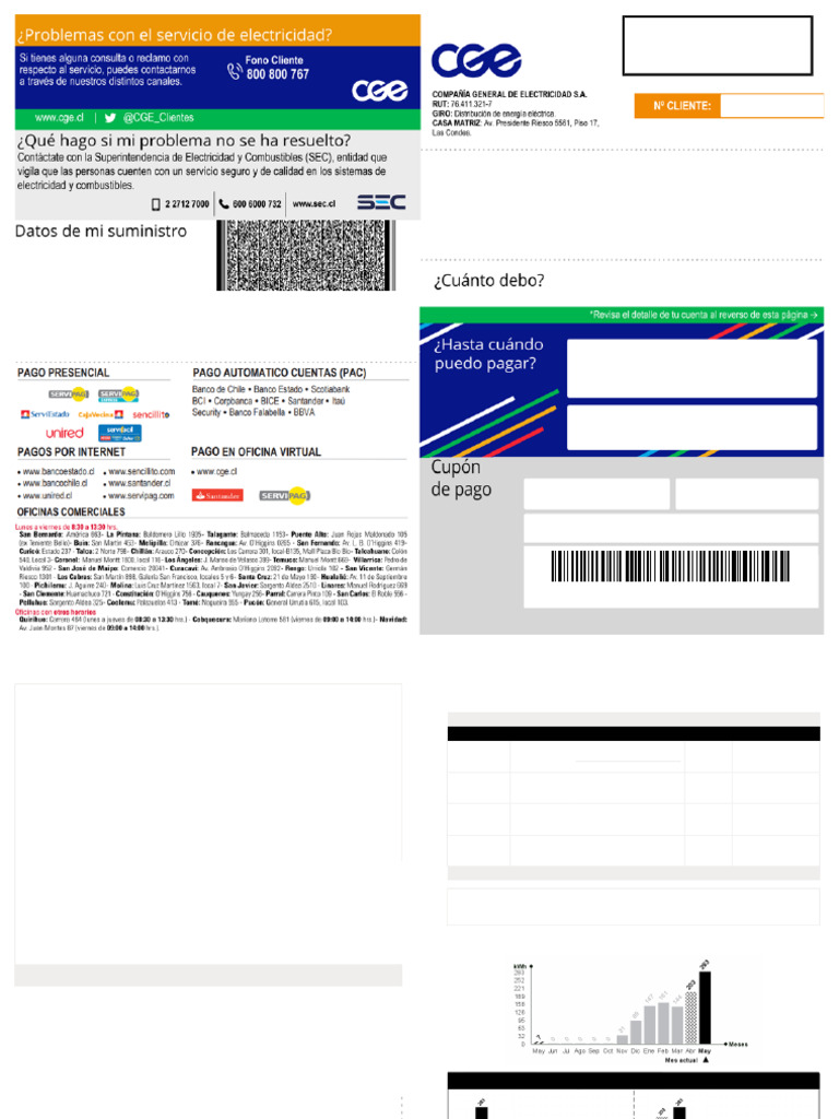 Descargar Boleta CGE Electrónica | PDF | Energia electrica | Electricidad