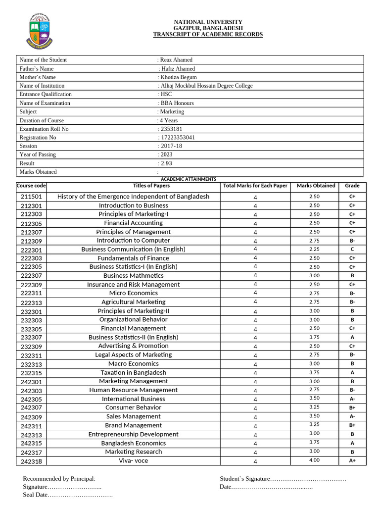 Academic Transcript Apply From | PDF | Business Economics | Economies