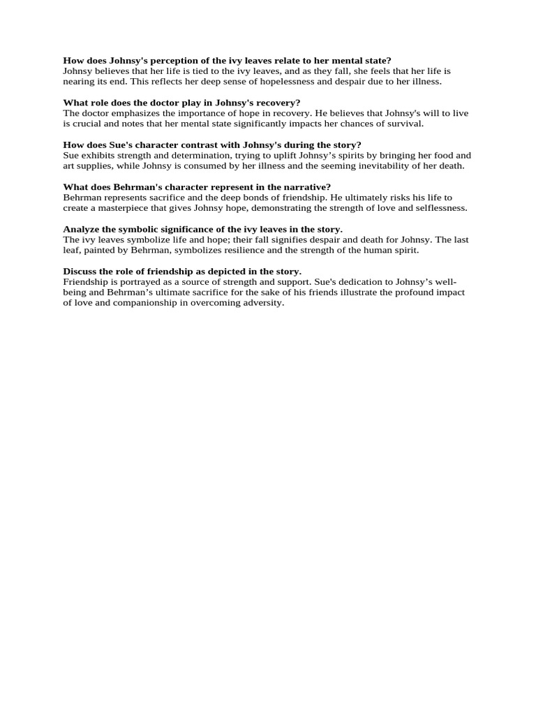 How Does Johnsy | PDF