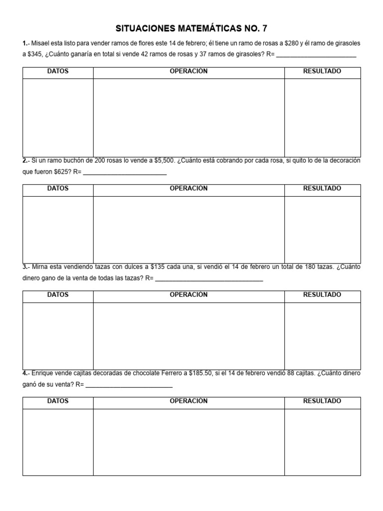 Situaciones Matemáticas 7 | PDF